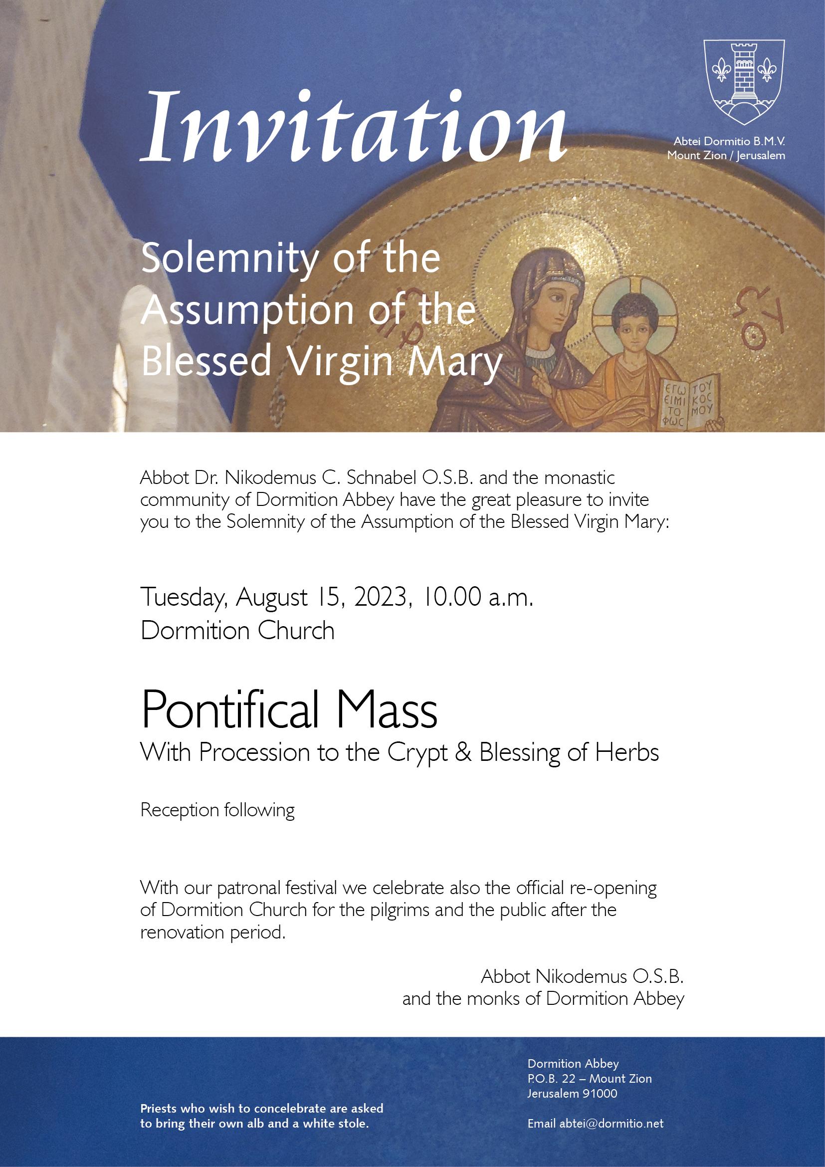 Solemn Mass - Dormition Abbey | Christian Information Center